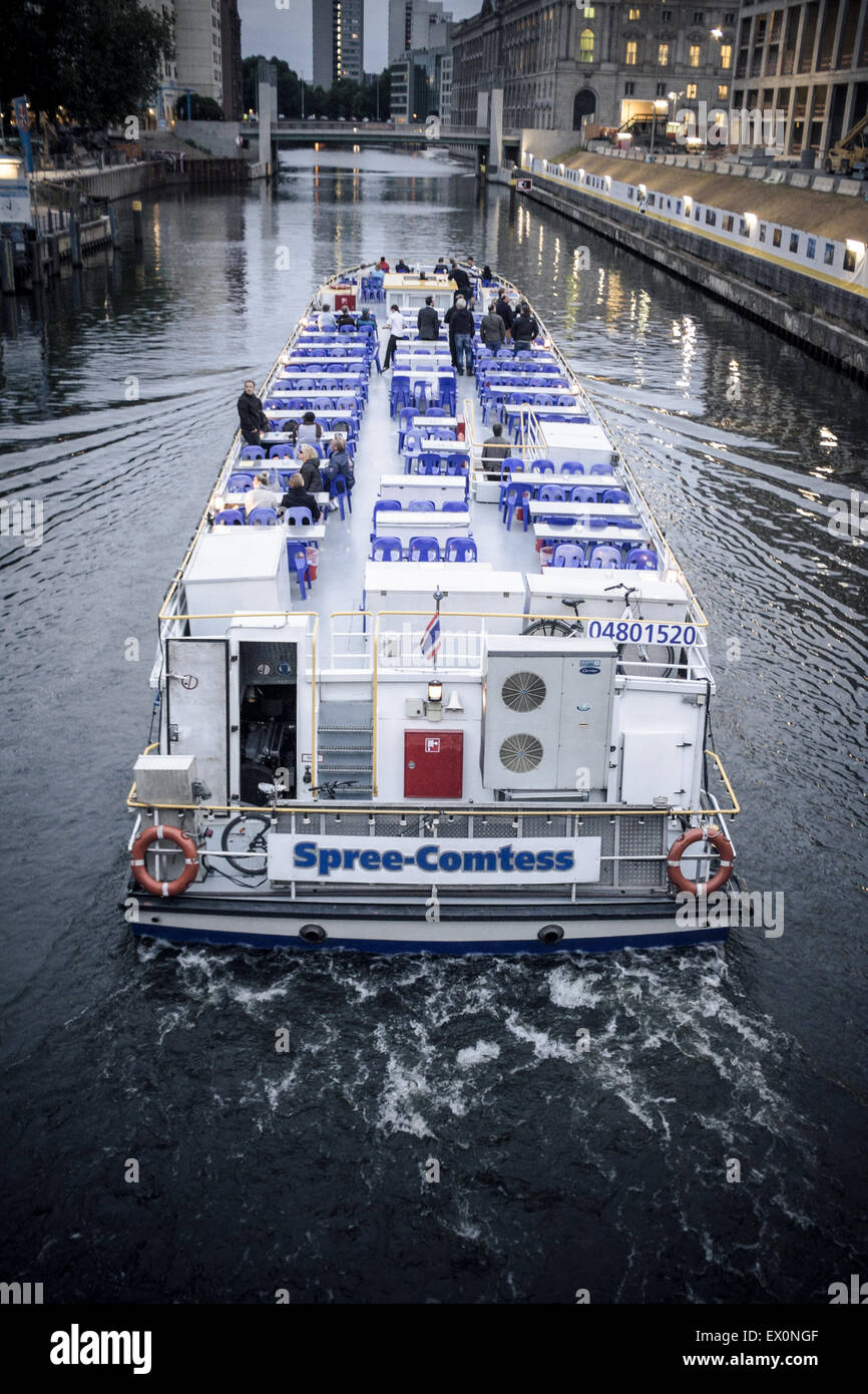 River Cruise boat along the Spree river in Berlin Stock Photo - Alamy