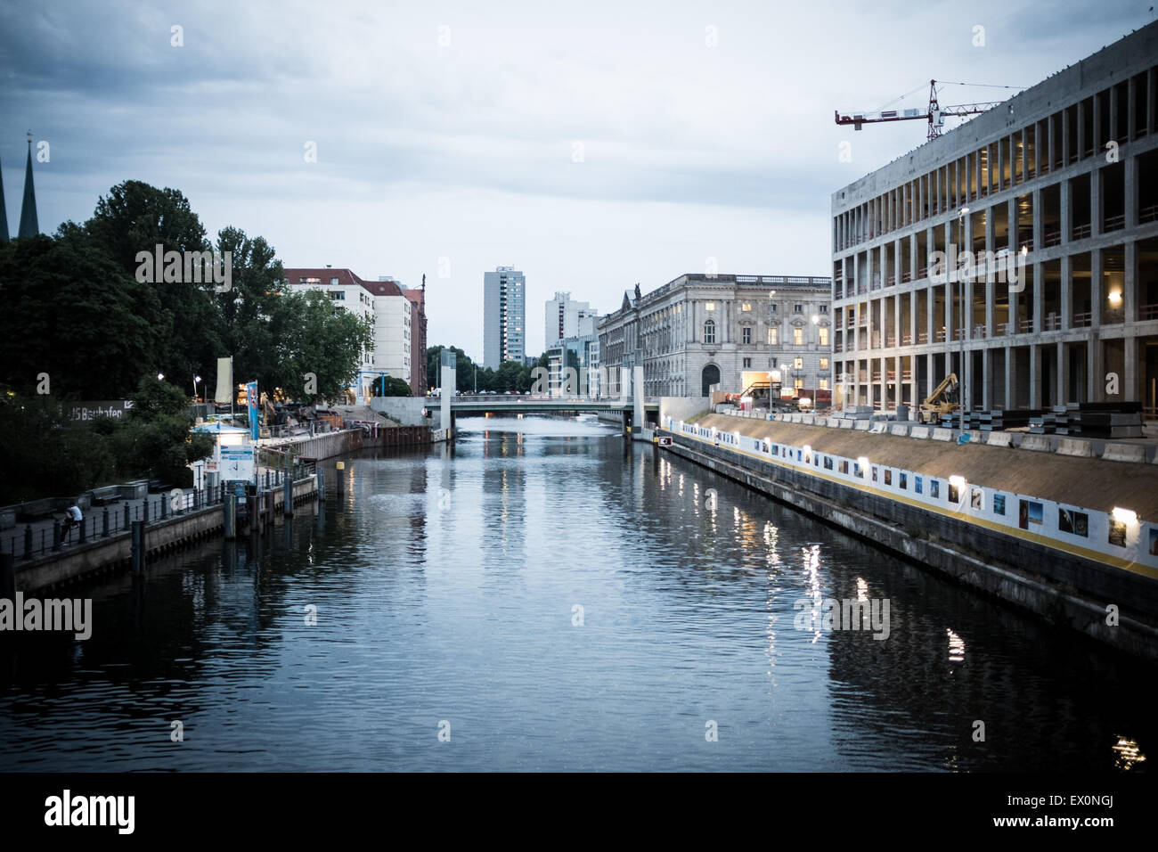 Spree river in Berlin Sunset Stock Photo - Alamy