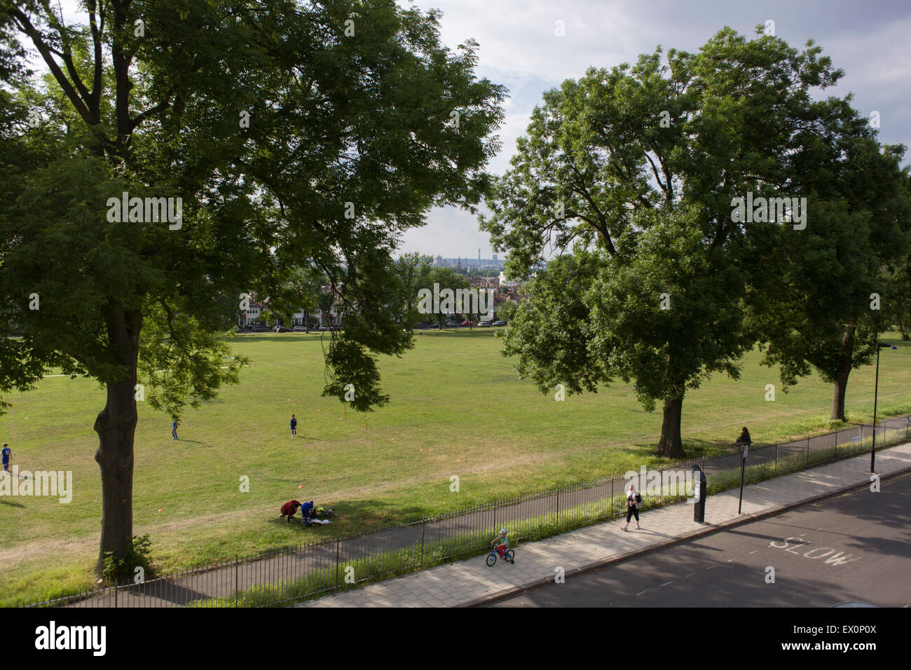 Aerial view of Ruskin Park, a public space in the south London borough ...