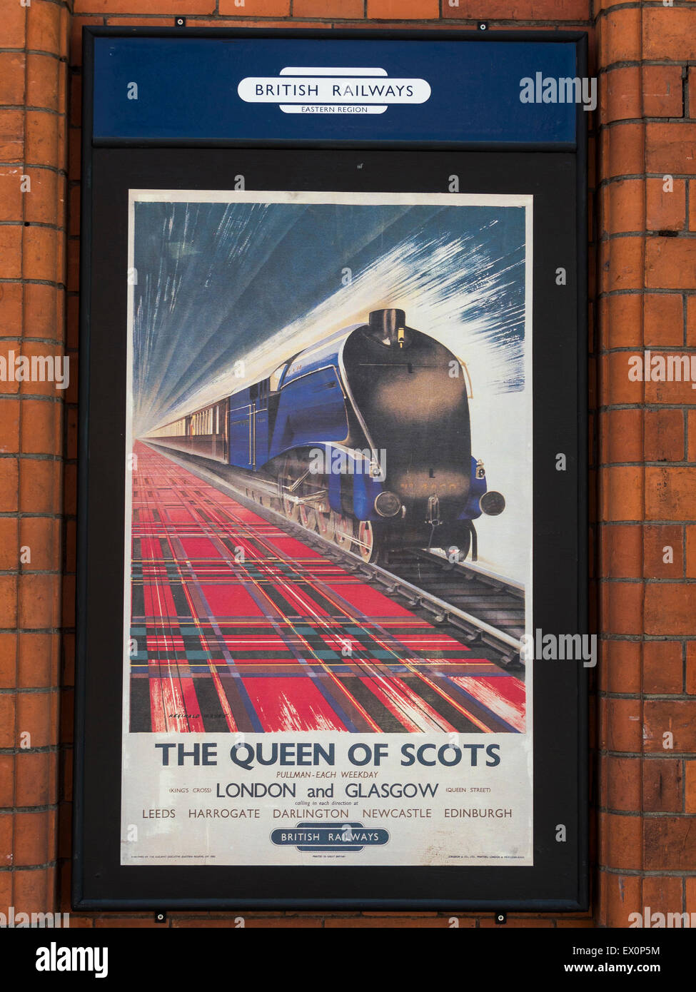 Vintage holiday advertising posters on the station platform at ...