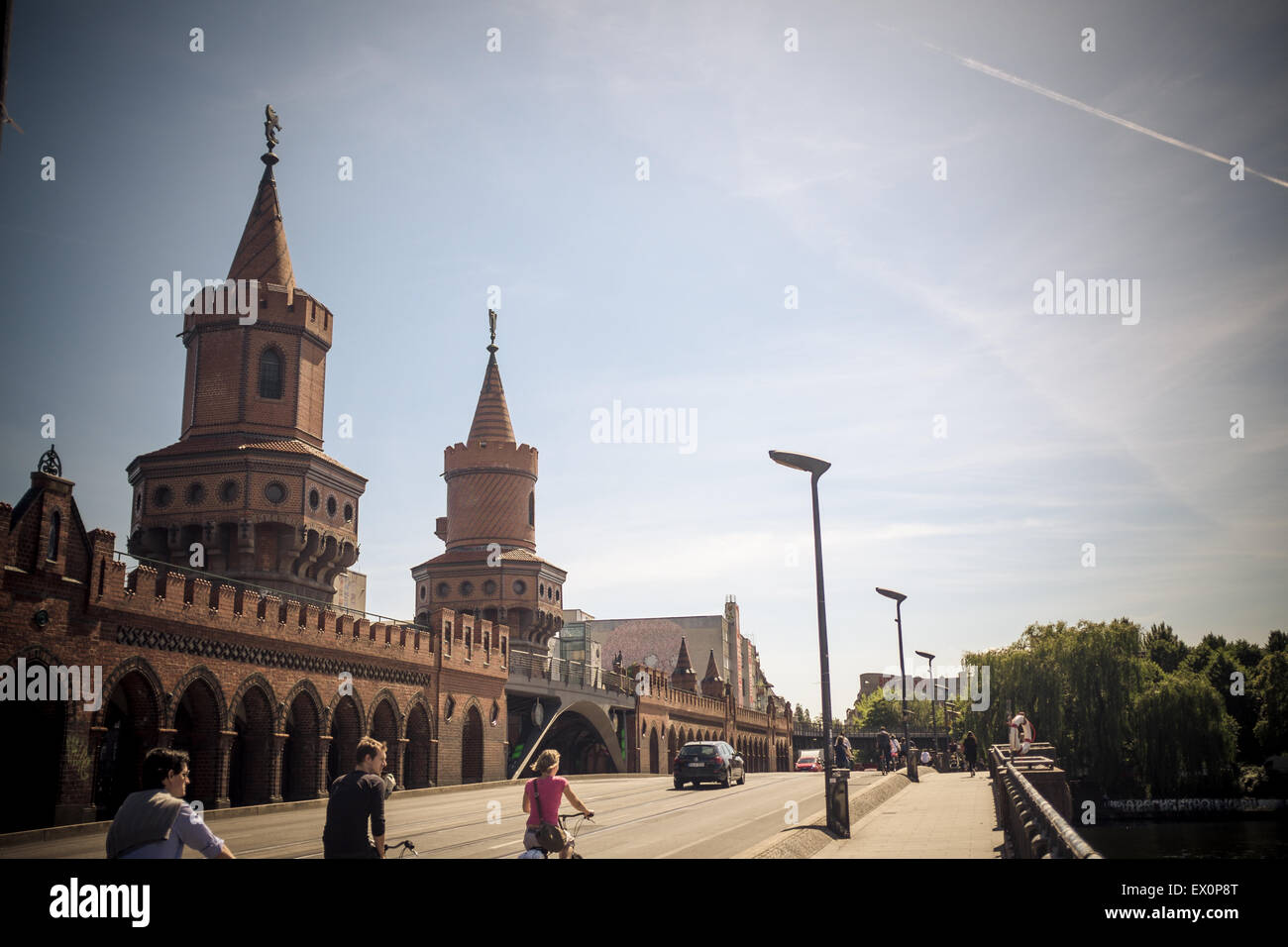 Oberbaum Bridge over the Spree River in Berlin Stock Photo - Alamy