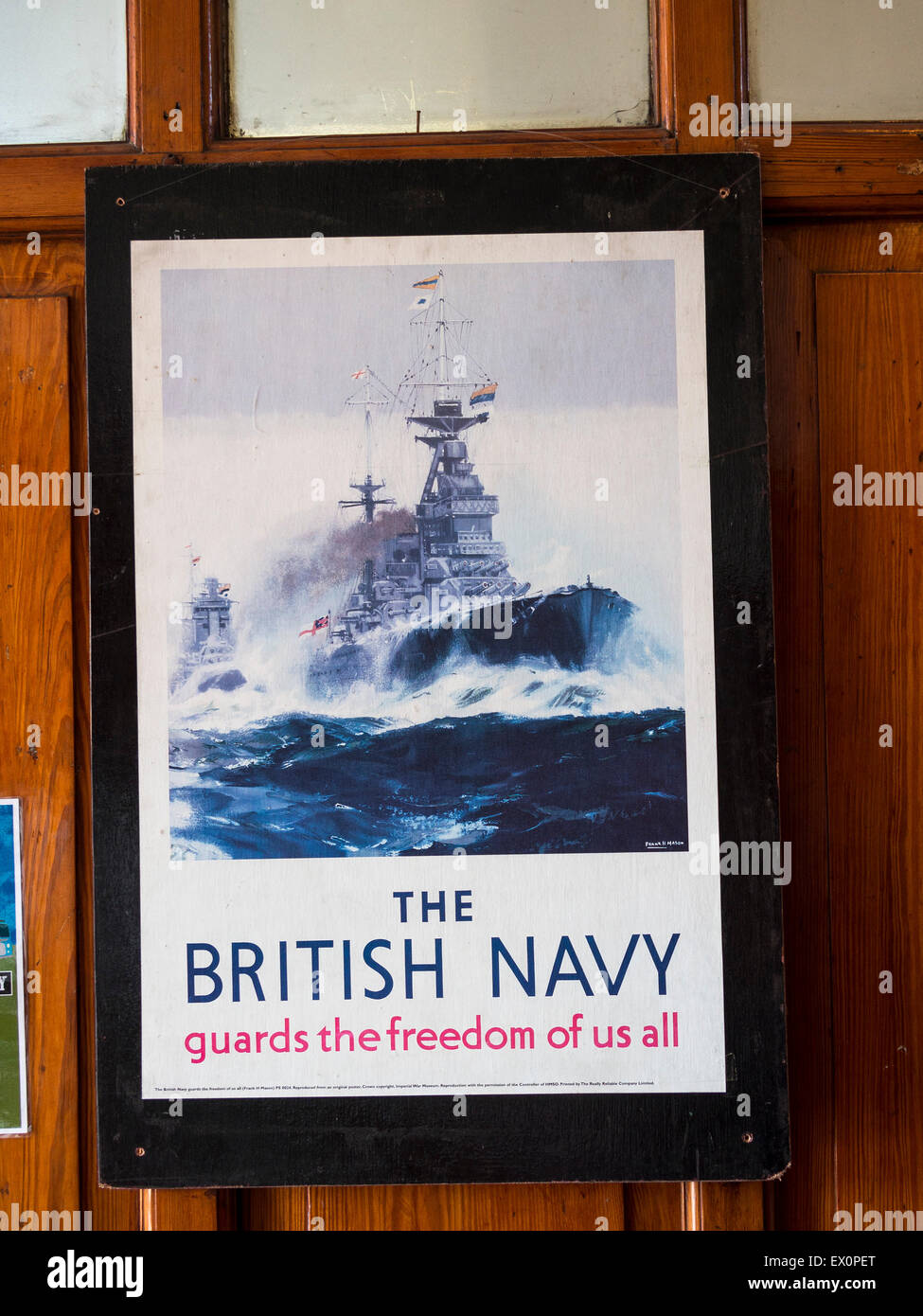 Vintage WW2 propaganda posters on the station platform at Loughborough ...
