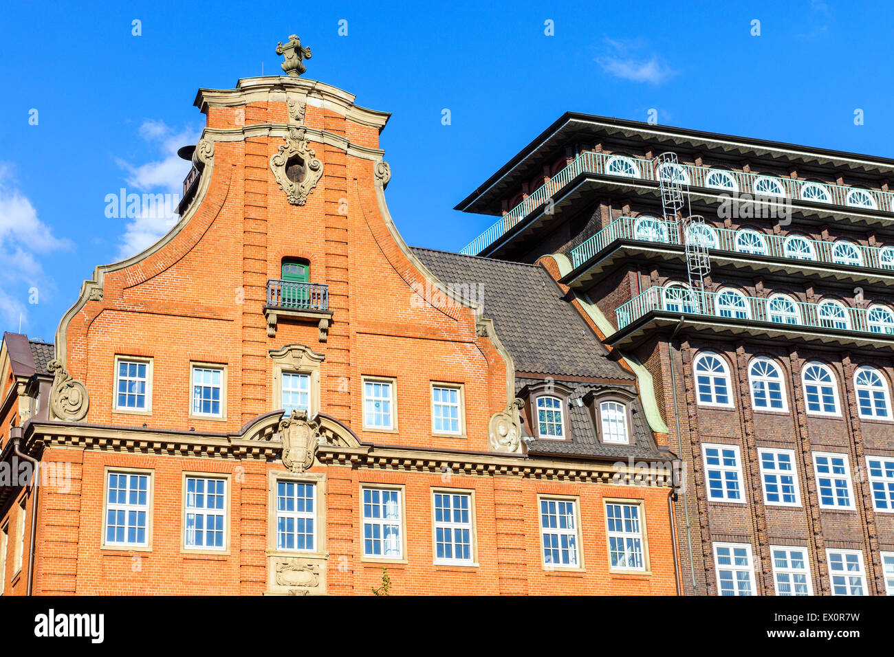 Two historic old buildings seen in Hamburg, Germany Stock Photo - Alamy