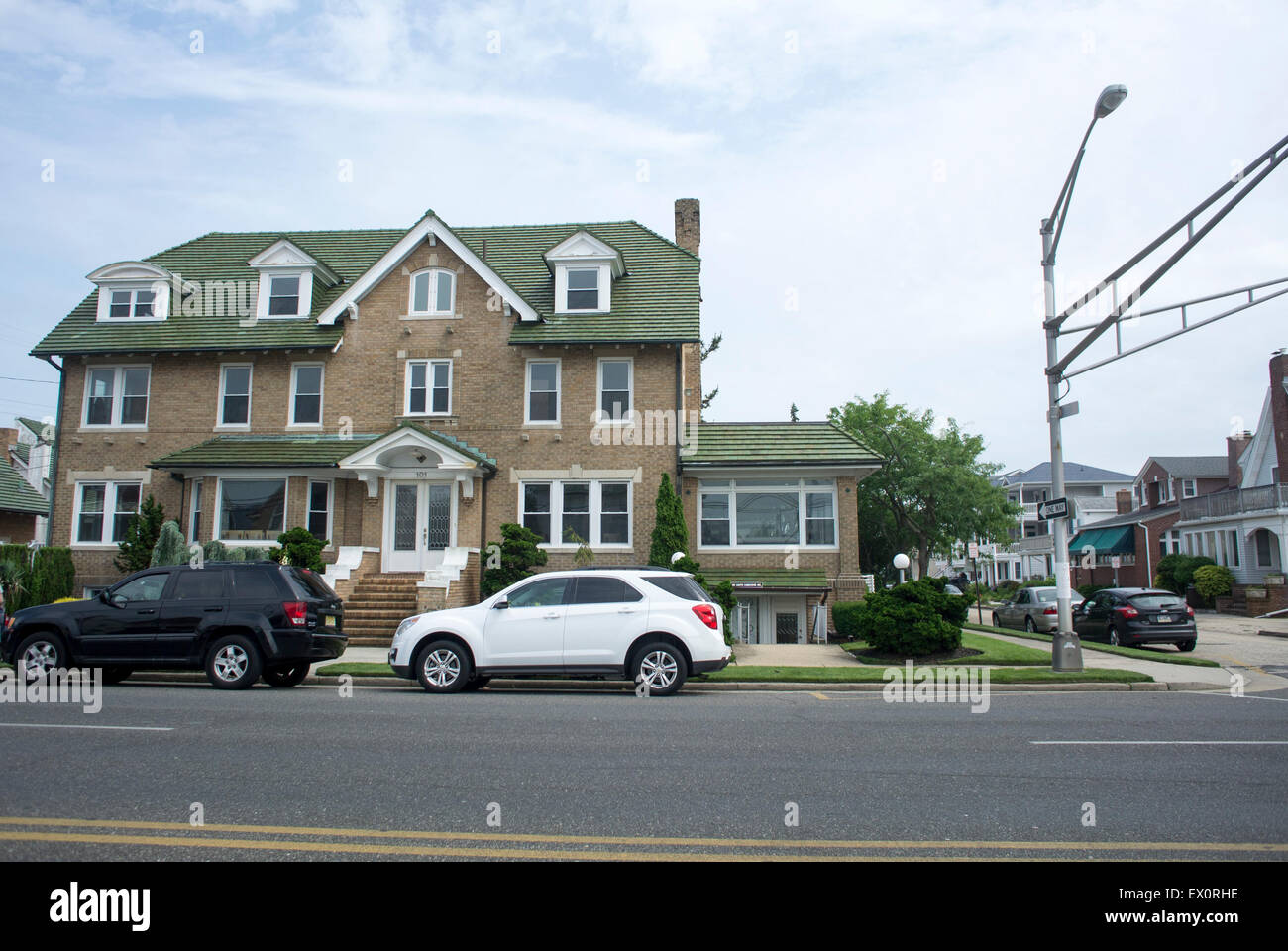 Brick houses summer resort town hi-res stock photography and images - Alamy