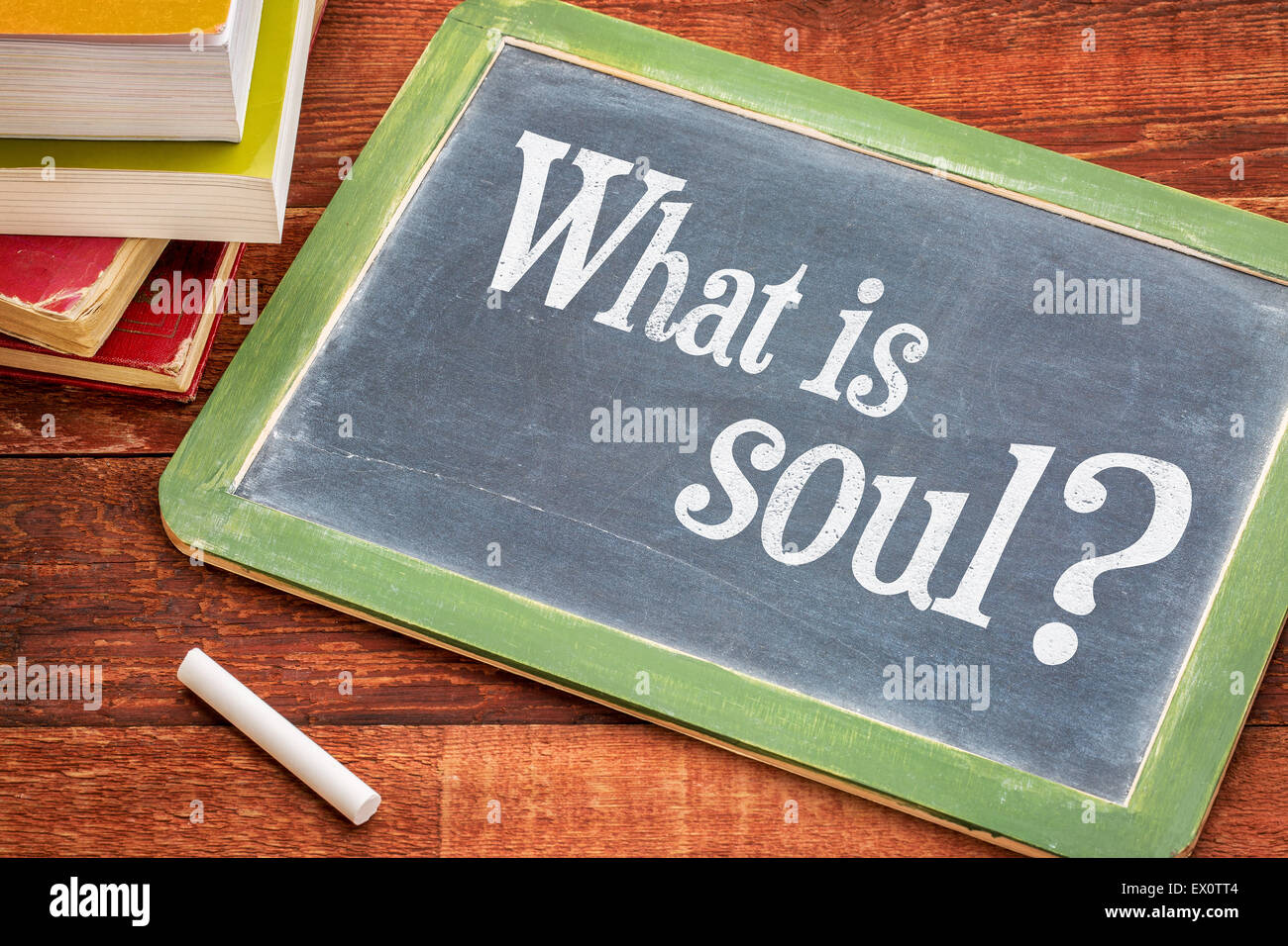 What is soul spiritual question on a slate blackboard with a white ...