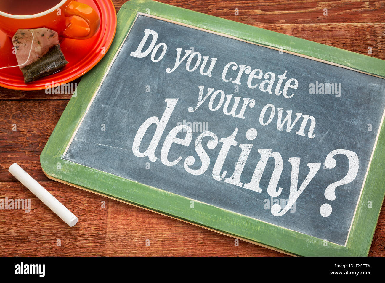 Do you create your own destiny question on a slate blackboard with ...