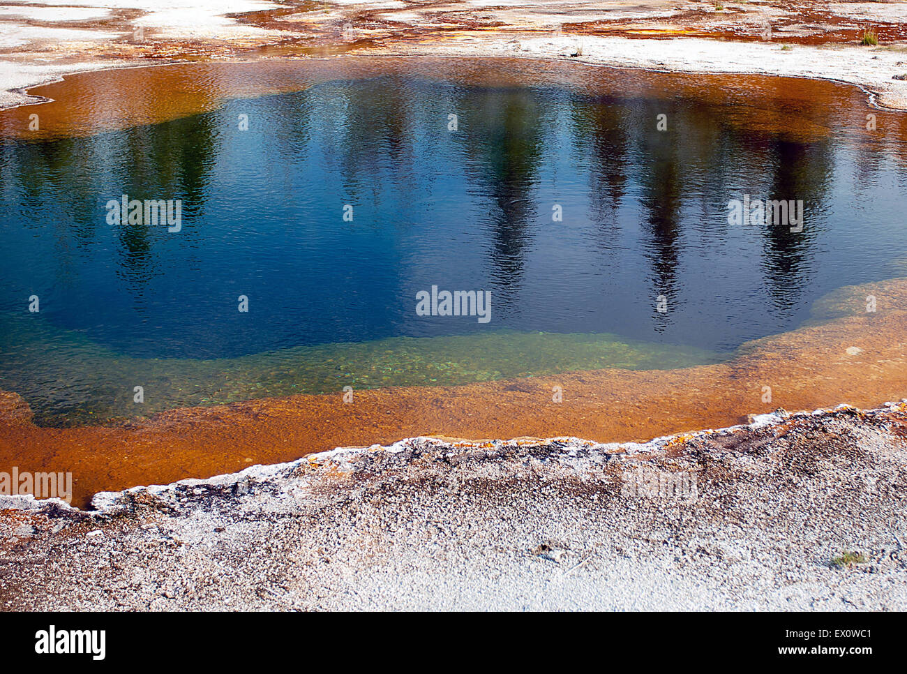 A colorful hot springs in Yellowstone National Park, Wyoming Stock ...
