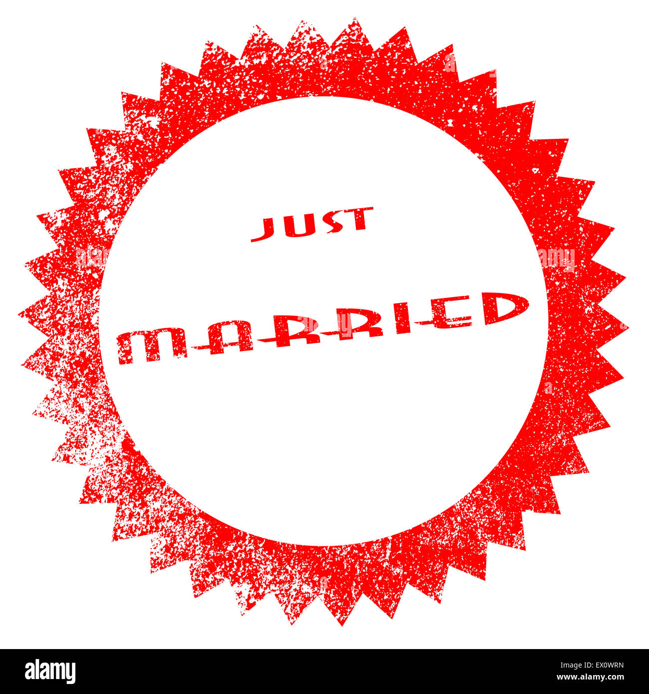 A just married red ink stamp on a white background Stock Photo - Alamy
