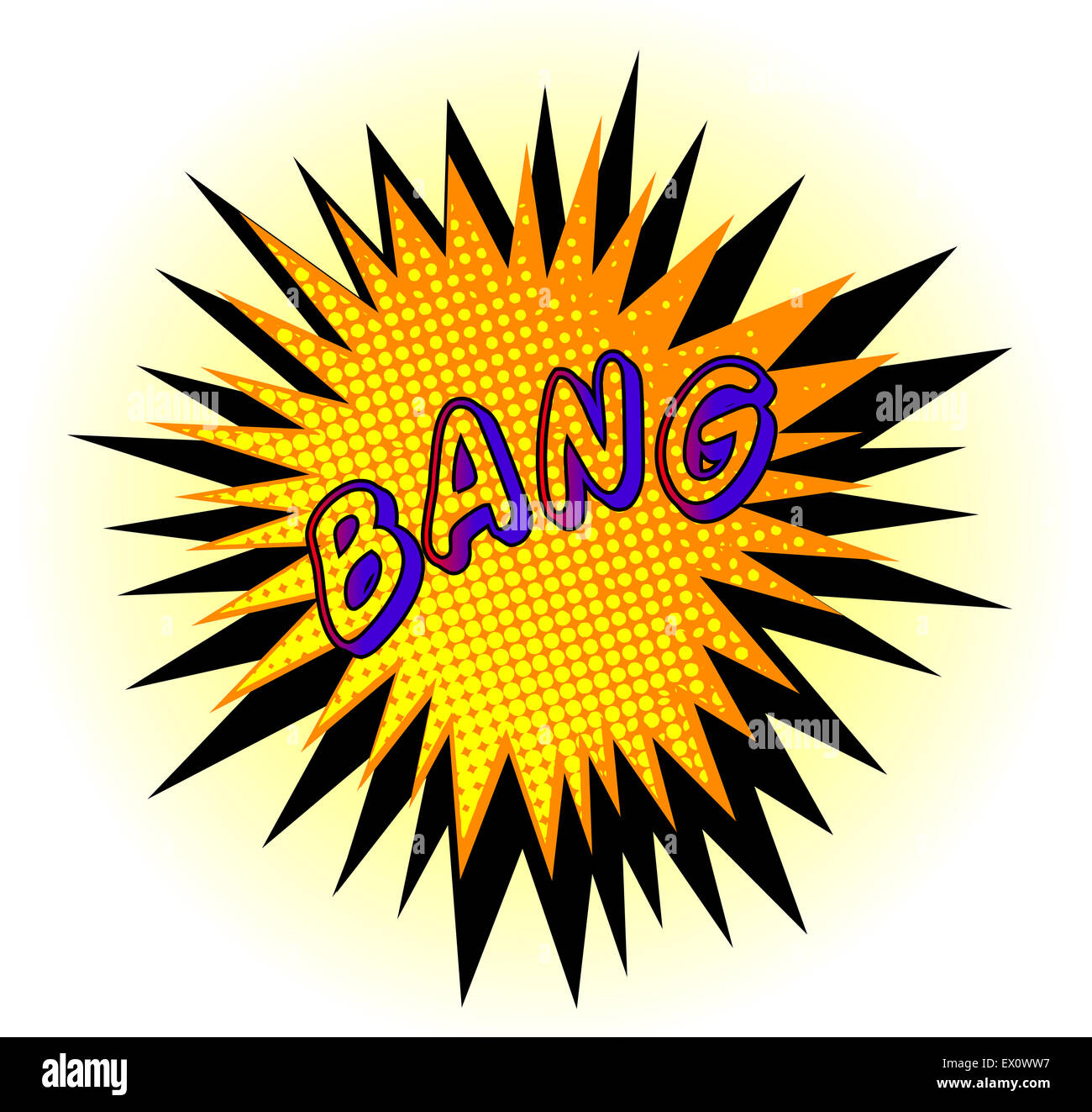 A cartoon style bang explosive motif over a white background Stock ...