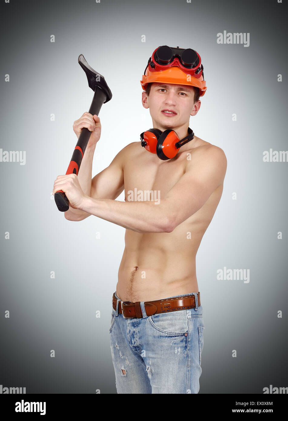Hand holding ax hi-res stock photography and images - Alamy