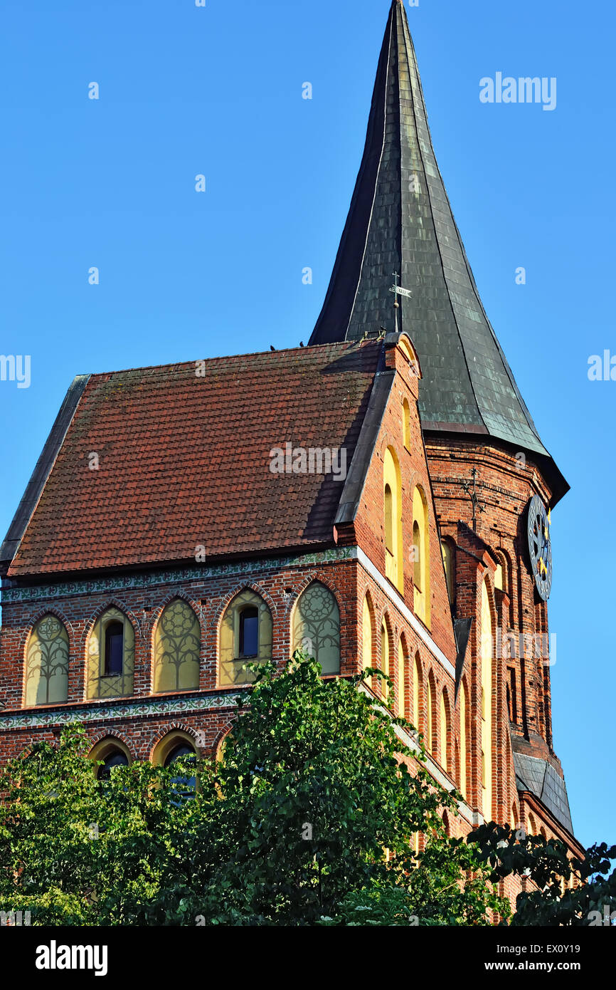Tower of the Koenigsberg Cathedral. Gothic 14th century. Symbol of the ...