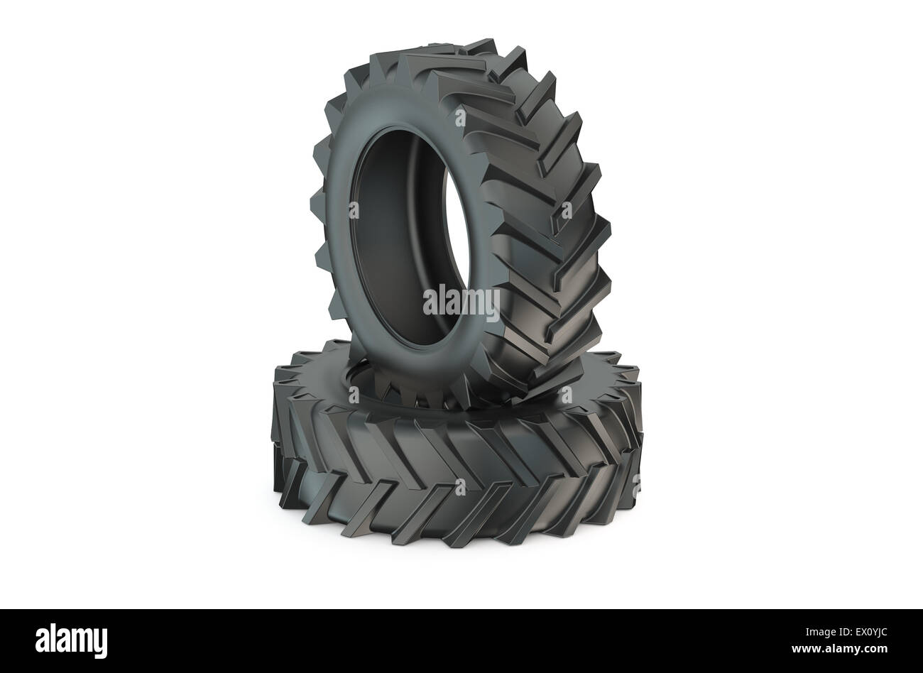 Tractor tyres isolated on white background Stock Photo - Alamy
