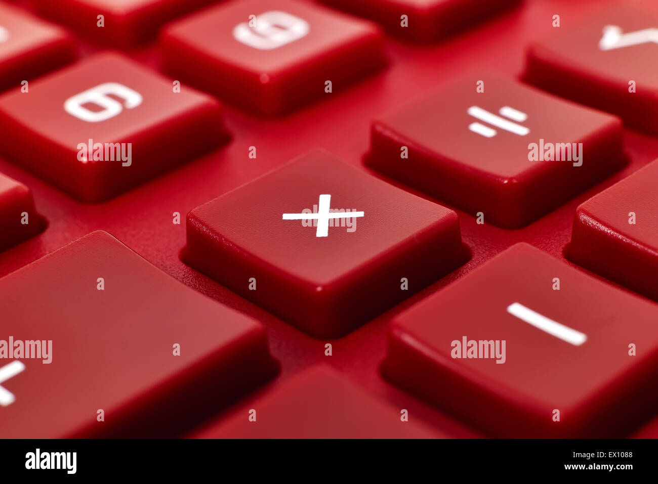 Red Calculator Keyboard, Super Close Up Stock Photo - Alamy