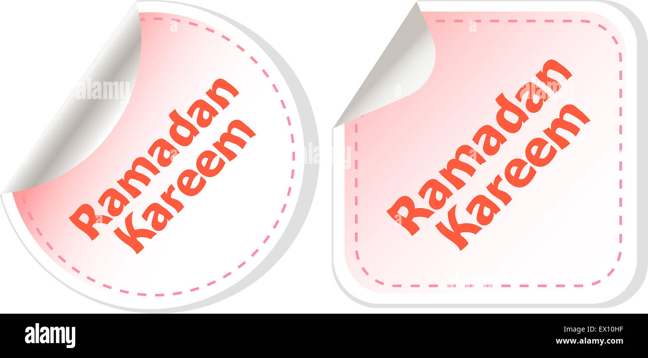 Arabic Islamic calligraphy of text Ramadan Kareem stickers label tag ...