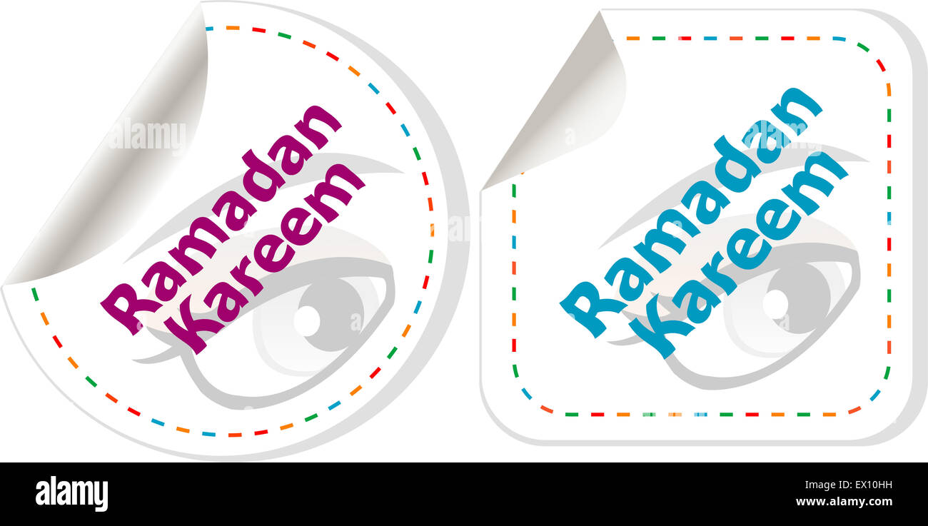 Arabic Islamic calligraphy of text Ramadan Kareem stickers label tag ...