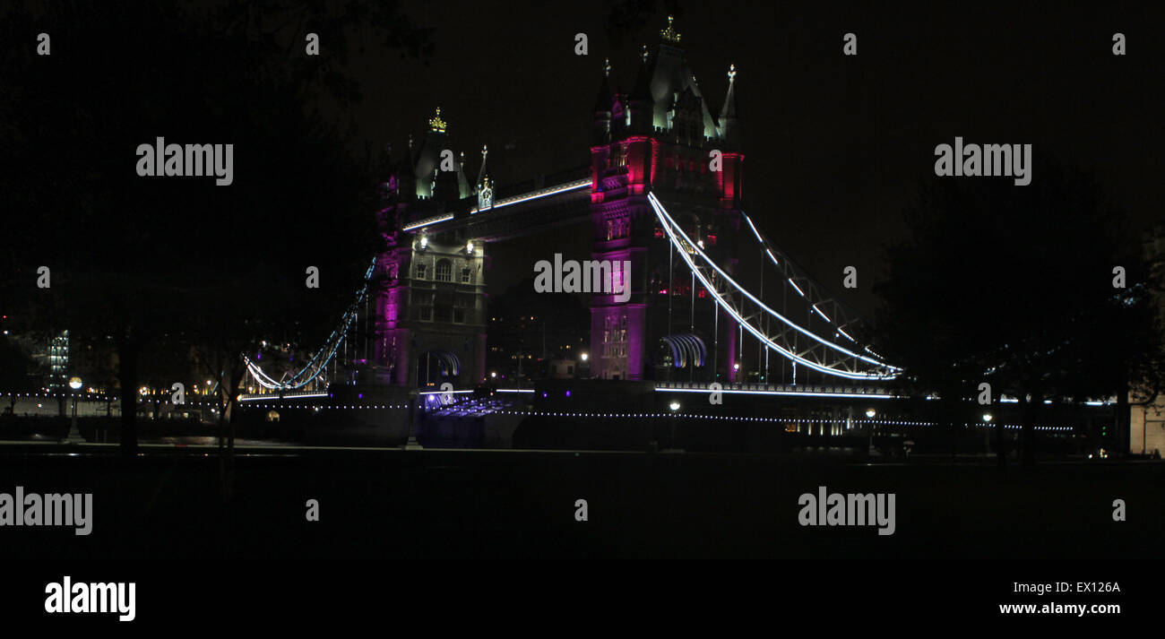 Tower Bridge turned a shade of pink to celebrate the birth of the ...