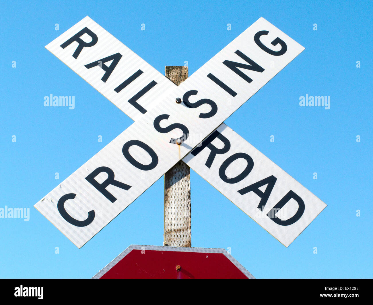 Metal Railroad Crossing sign in Oregon, United States of America Stock ...