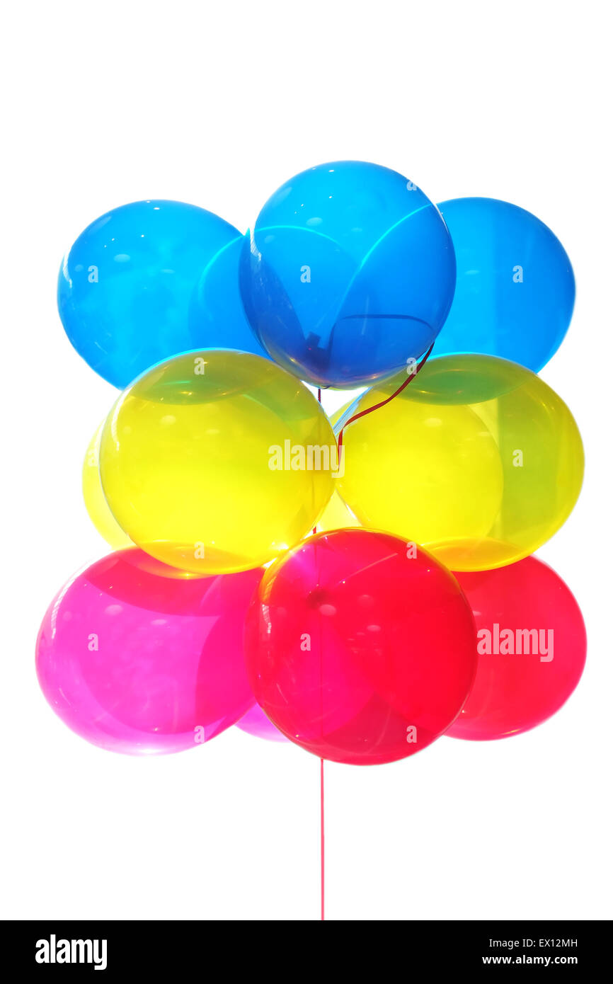 Group of colorful ballons on a white background Stock Photo - Alamy