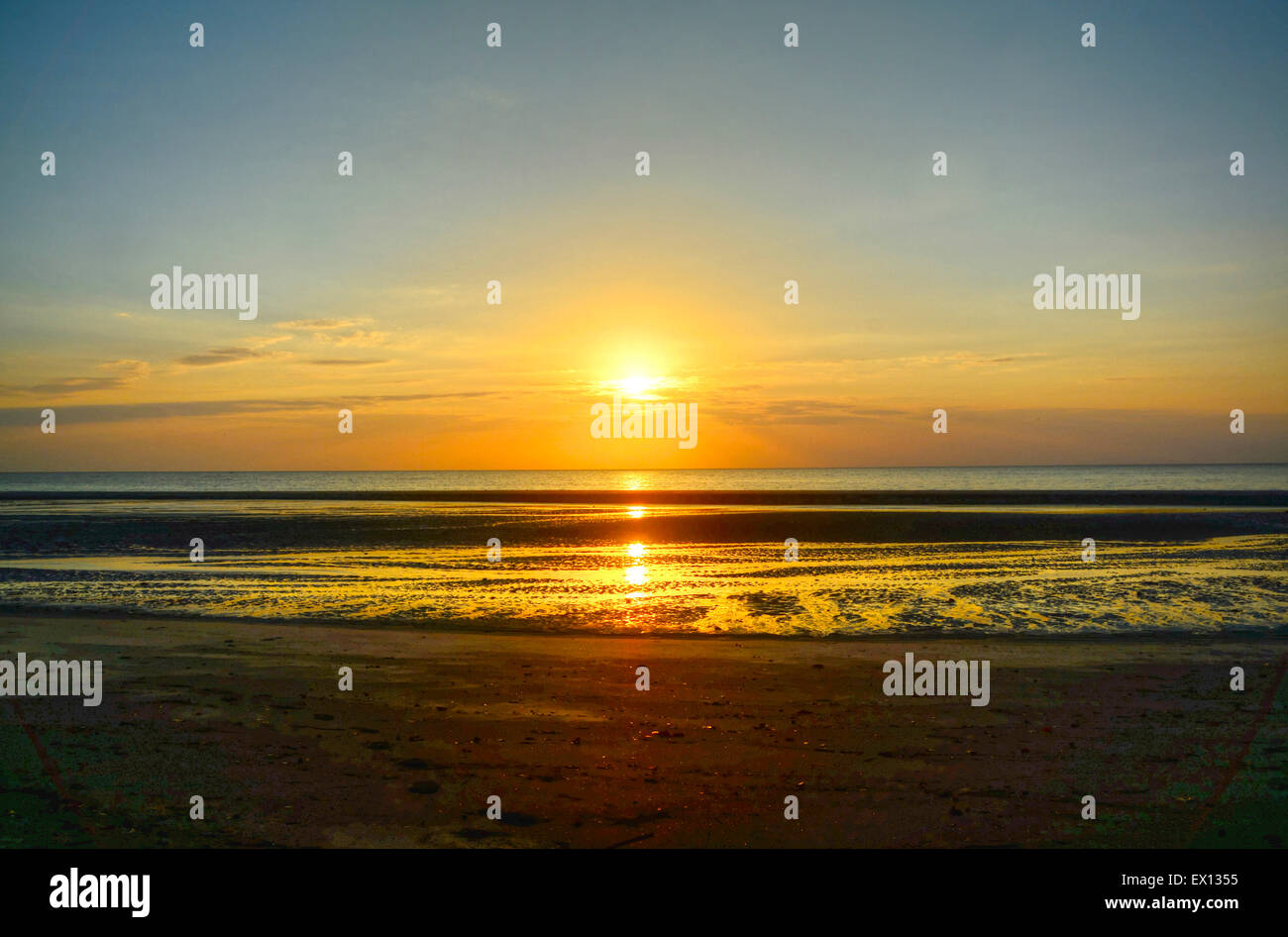 Beautiful sunrise seen at Corona Beach in Panama Stock Photo - Alamy