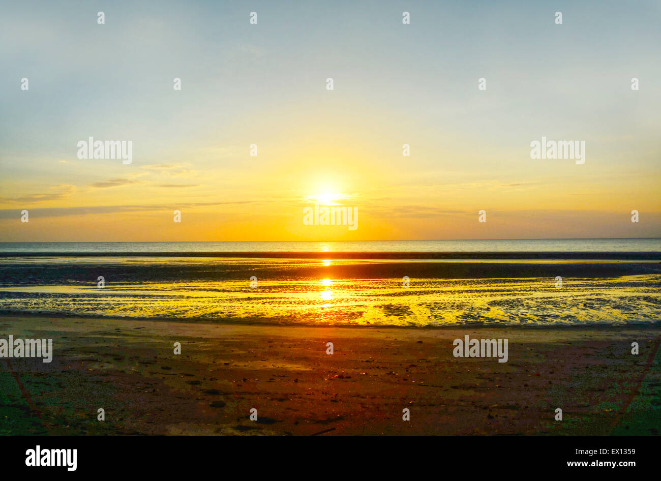 Beautiful sunrise at a beach in Panama Stock Photo - Alamy