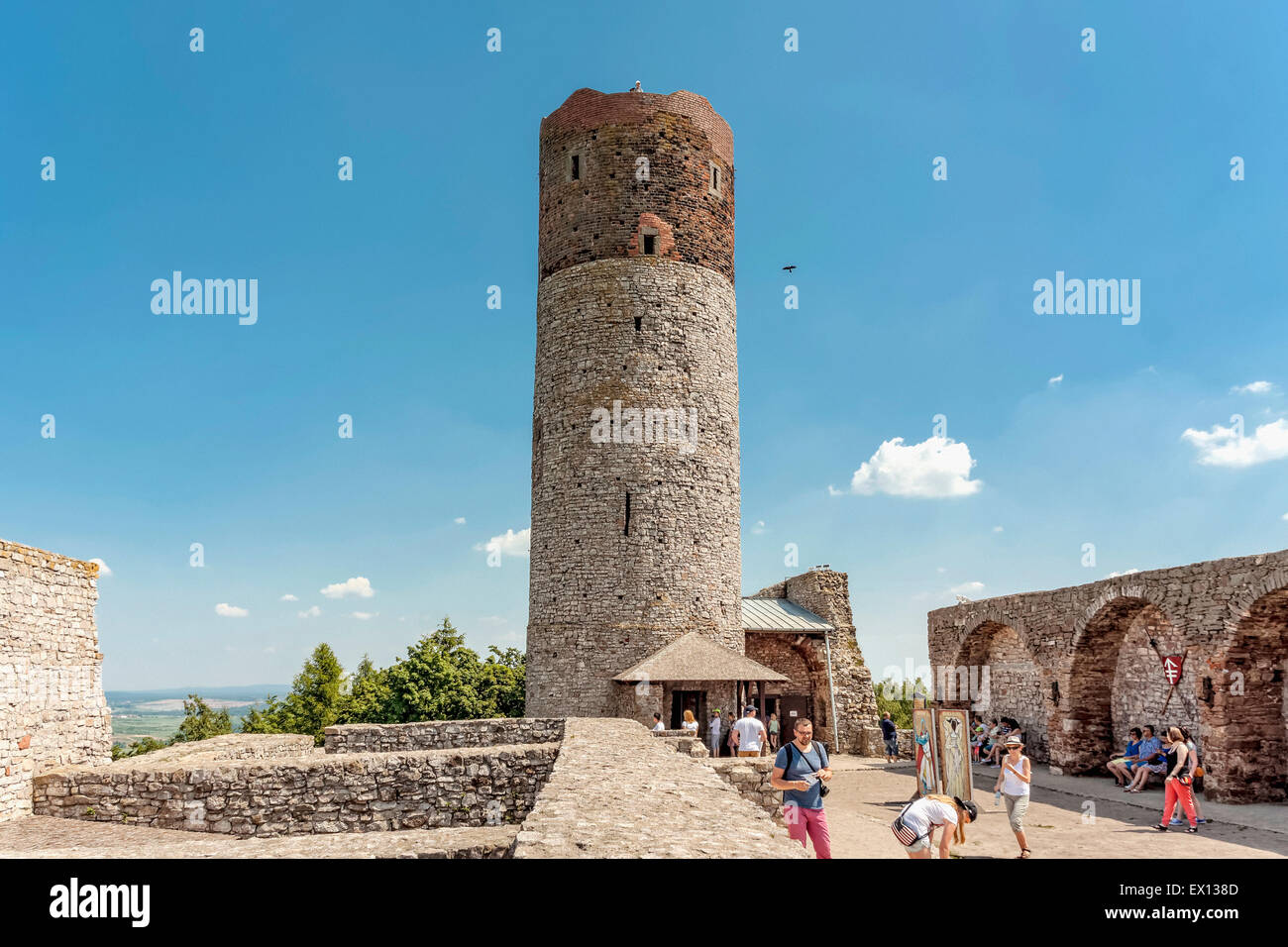 Tourists visiting Checiny Castle, Poland Stock Photo - Alamy