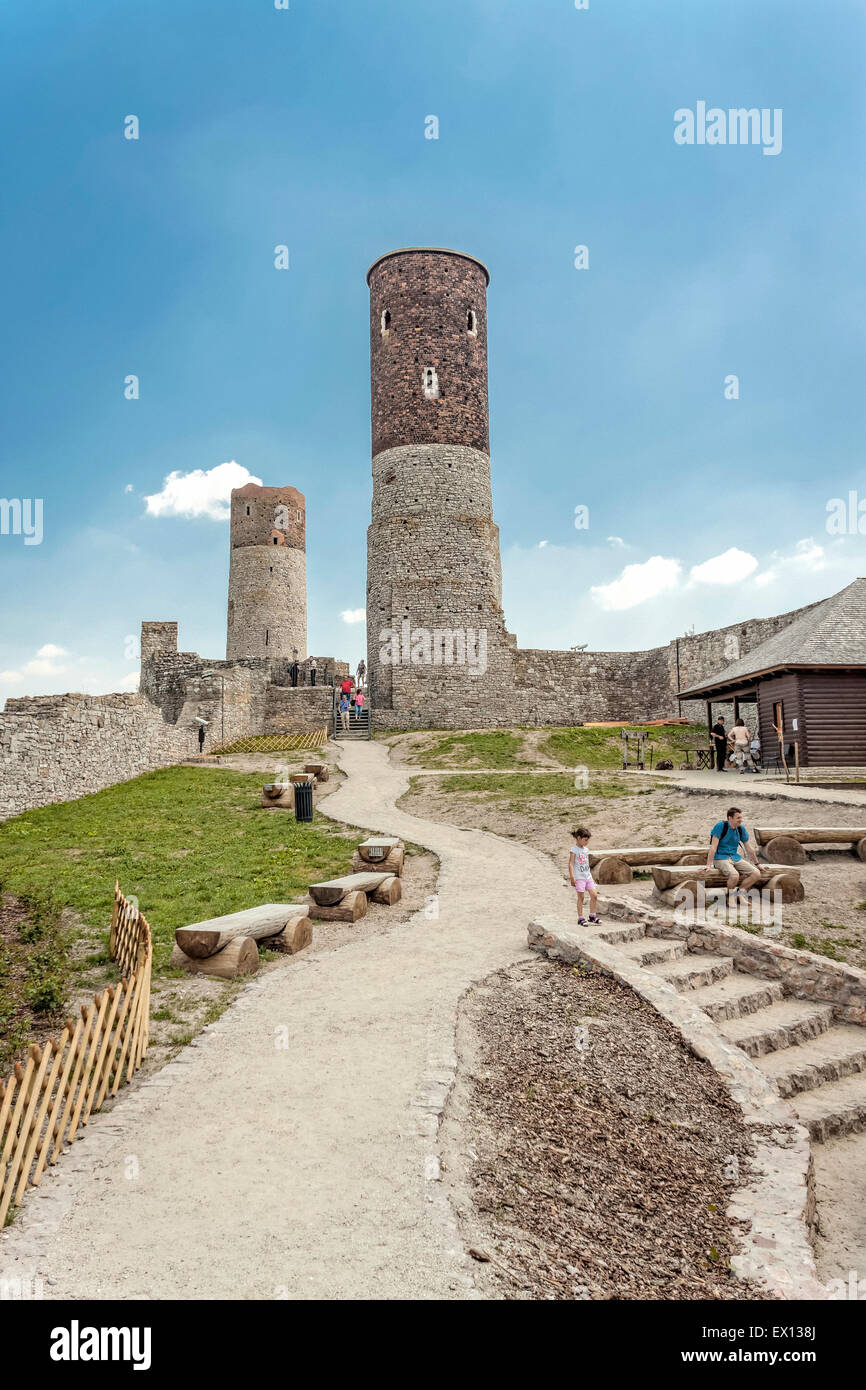 Tourists visiting Checiny Castle, Poland Stock Photo - Alamy
