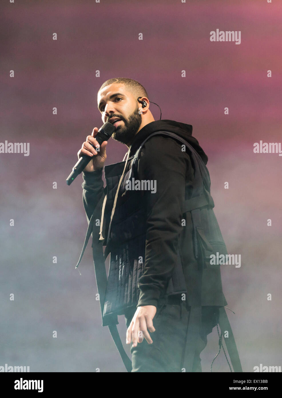 London, UK, 3rd July 2015. Drake, New Look Wireless Festival, Finsbury ...