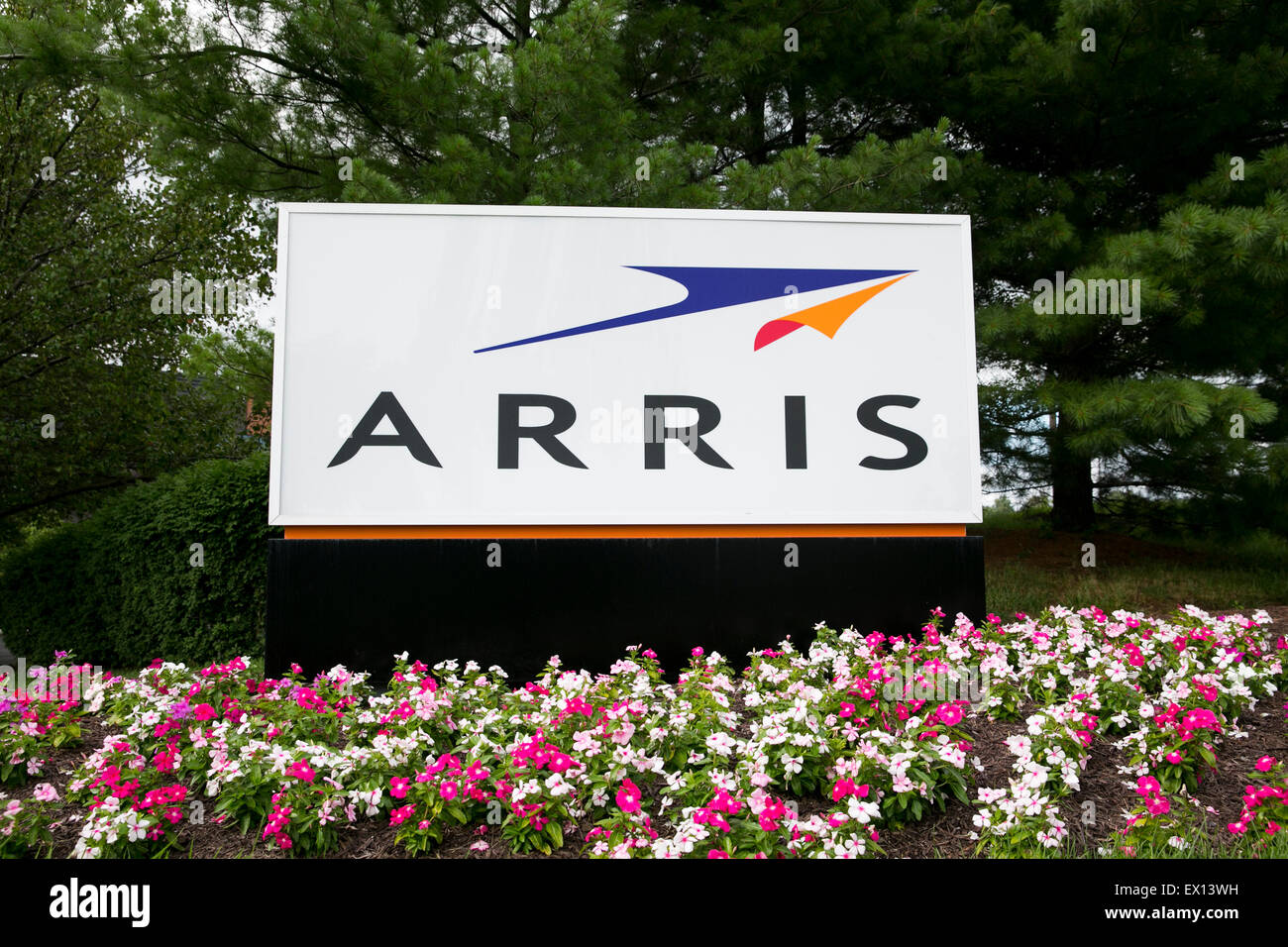A logo sign outside of a facility occupied by ARRIS Group Inc., in Horsham, Pennsylvania Stock ...
