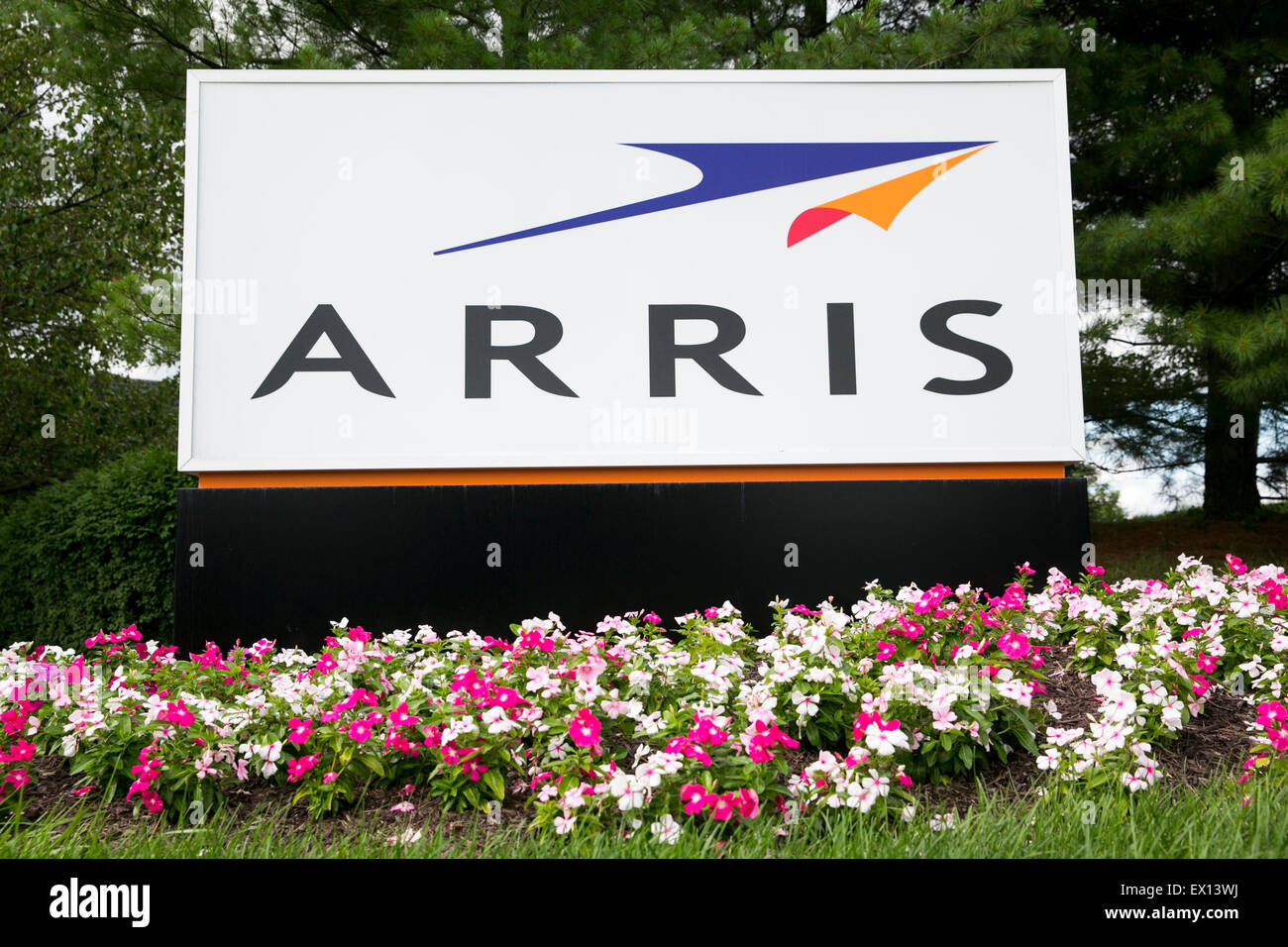 A logo sign outside of a facility occupied by ARRIS Group Inc., in ...