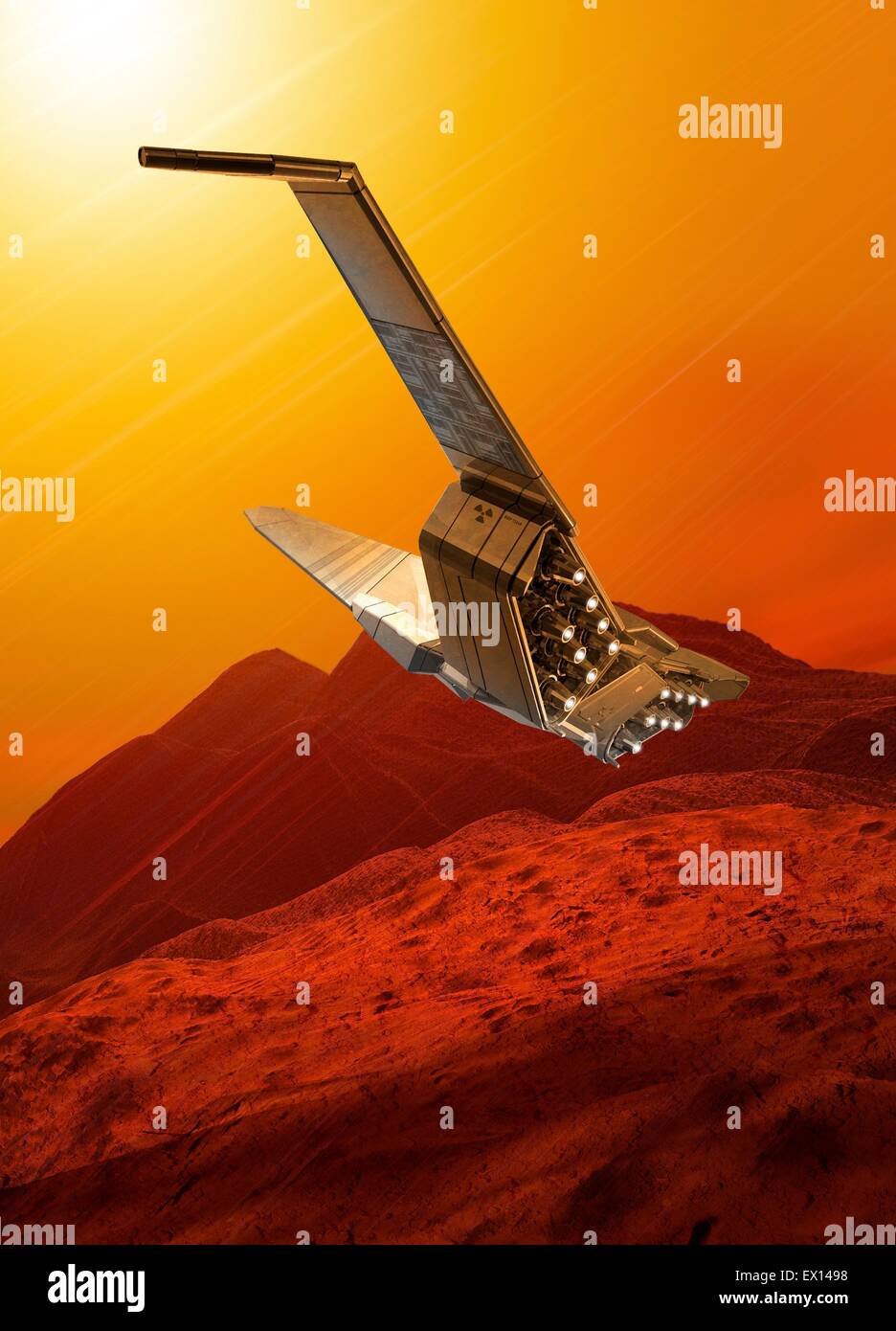 Space craft in outer space, computer illustration Stock Photo - Alamy