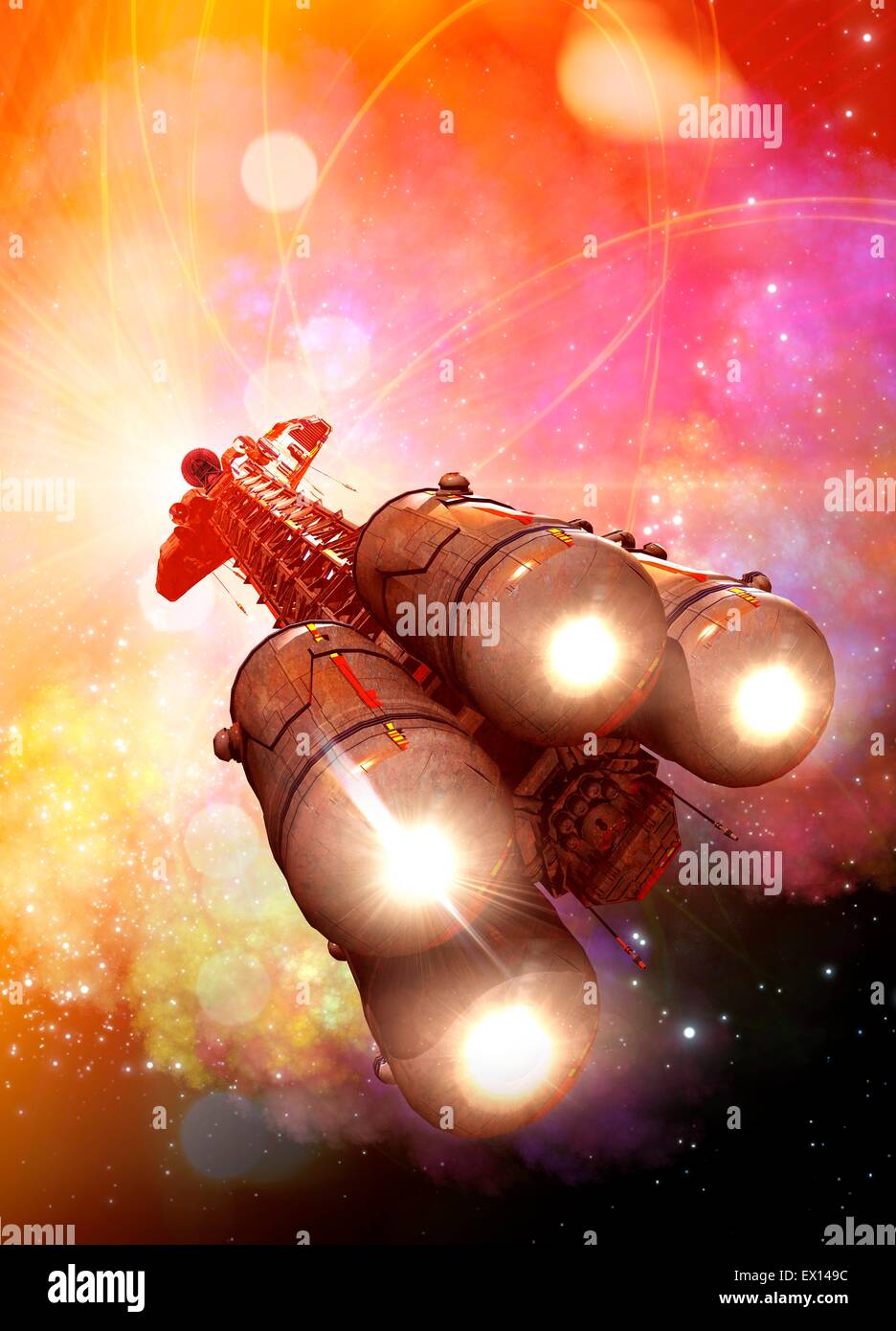 Space craft in outer space, computer illustration Stock Photo - Alamy