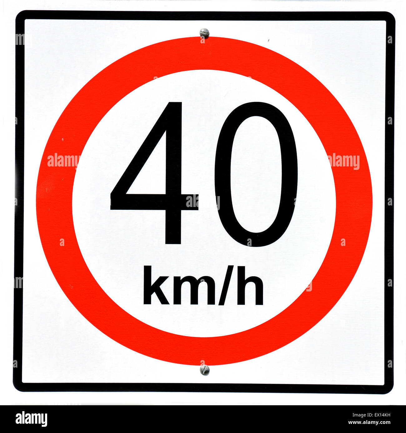 40 speed limit sign Cut Out Stock Images & Pictures - Alamy