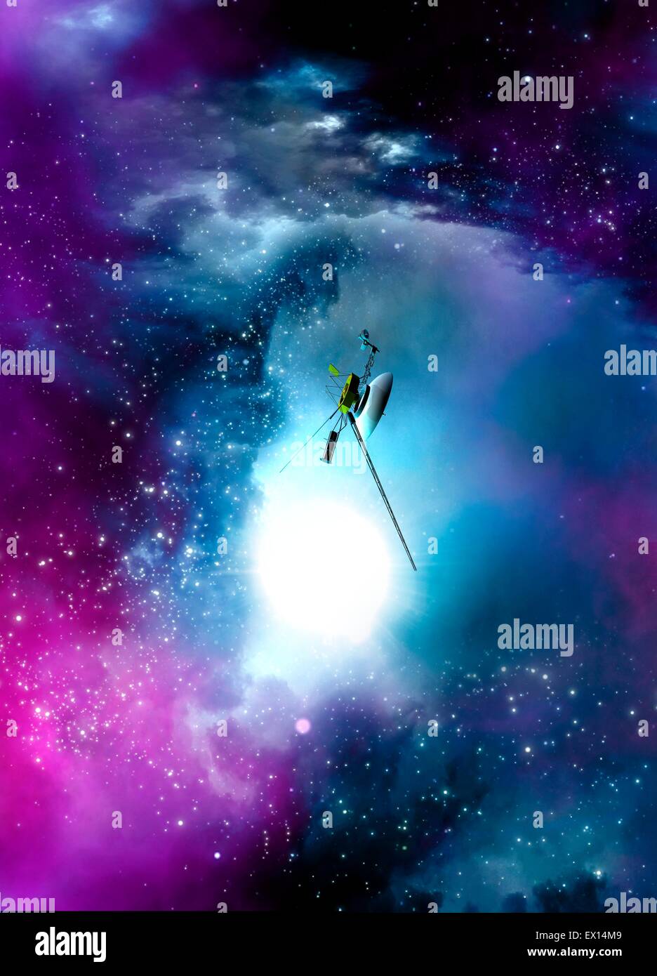 Space probe in outer space, computer illustration Stock Photo - Alamy