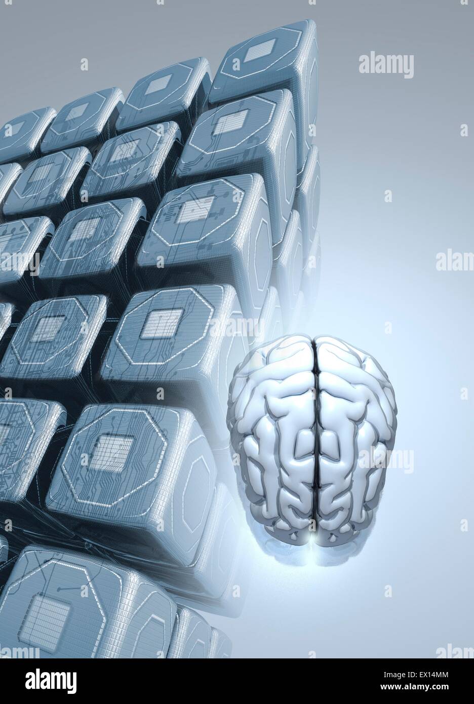 Neuromorphic engineering, conceptual illustration Stock Photo - Alamy