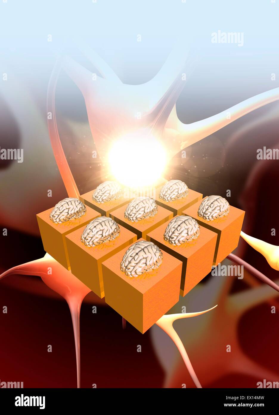 Neuromorphic engineering, conceptual illustration Stock Photo - Alamy