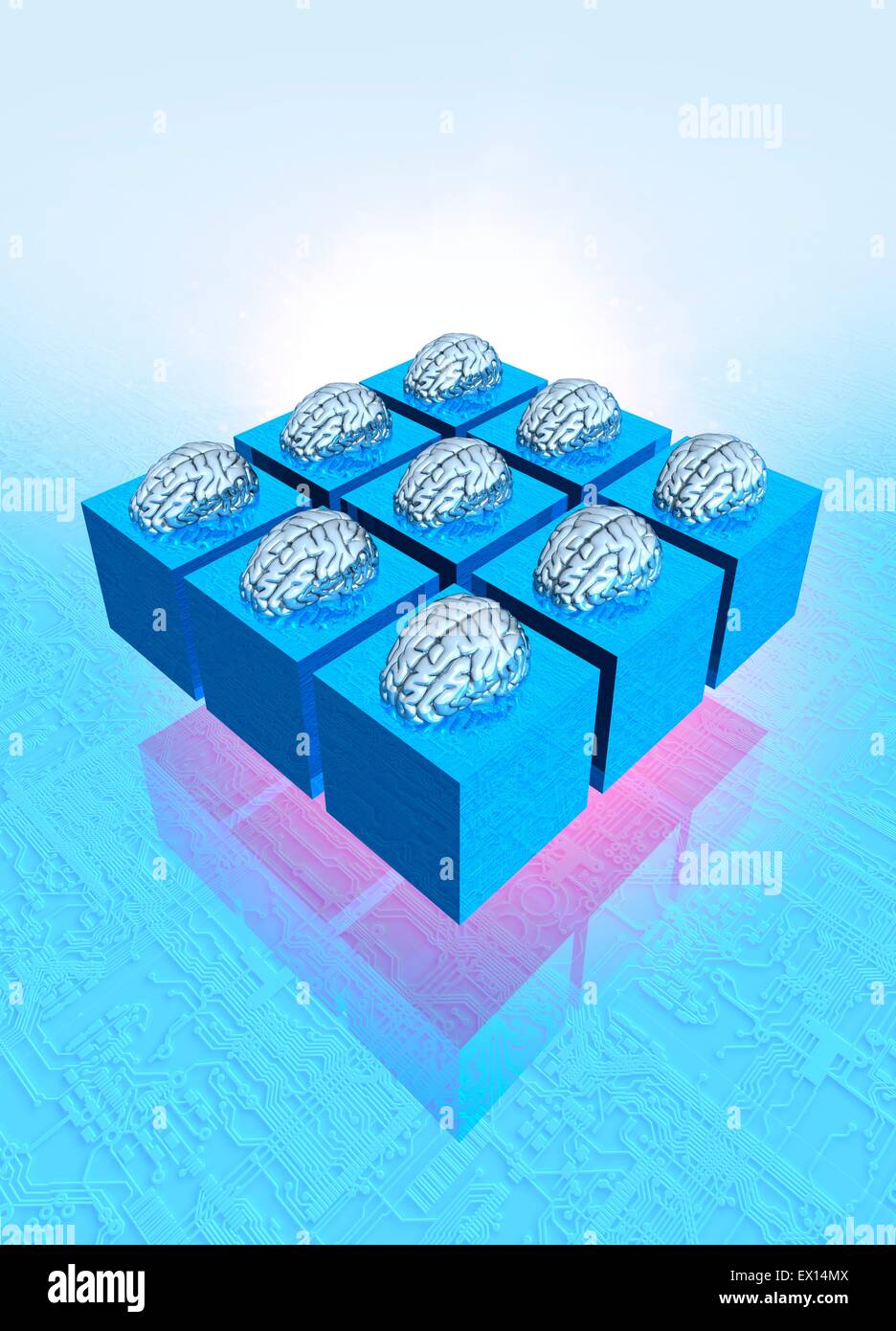 Neuromorphic engineering, conceptual illustration Stock Photo - Alamy