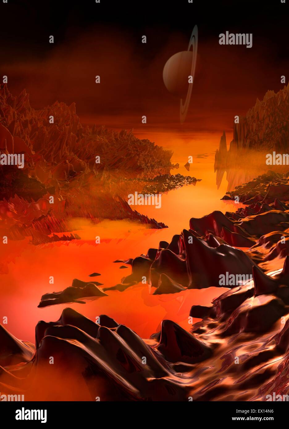 Planet Saturn Surface