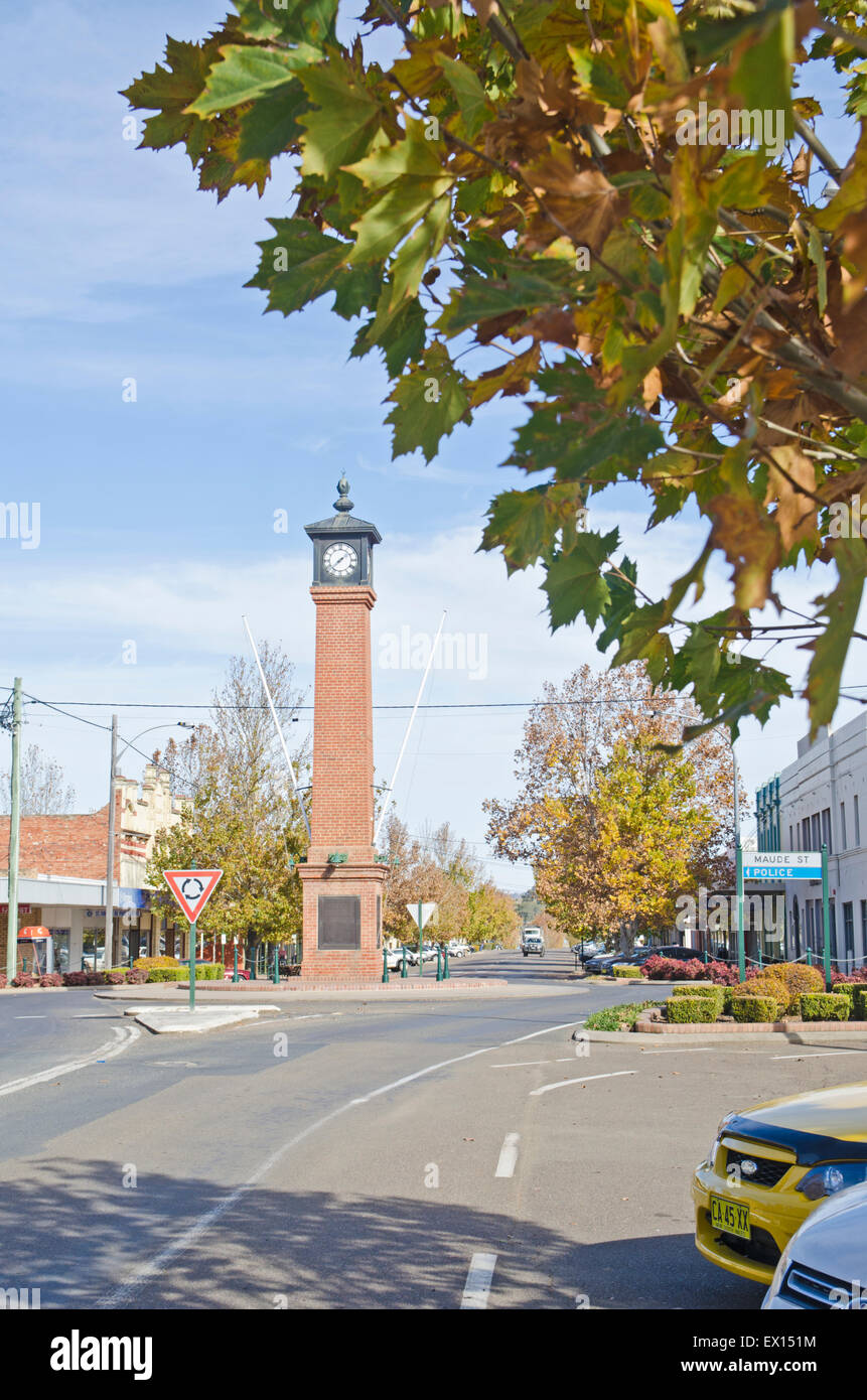 Barraba main street and clock tower, north western NSW Australia Stock ...