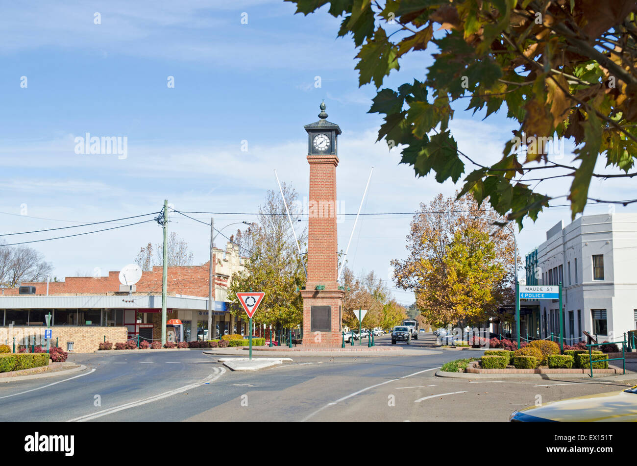Barraba main street and clock tower, north western NSW Australia Stock ...
