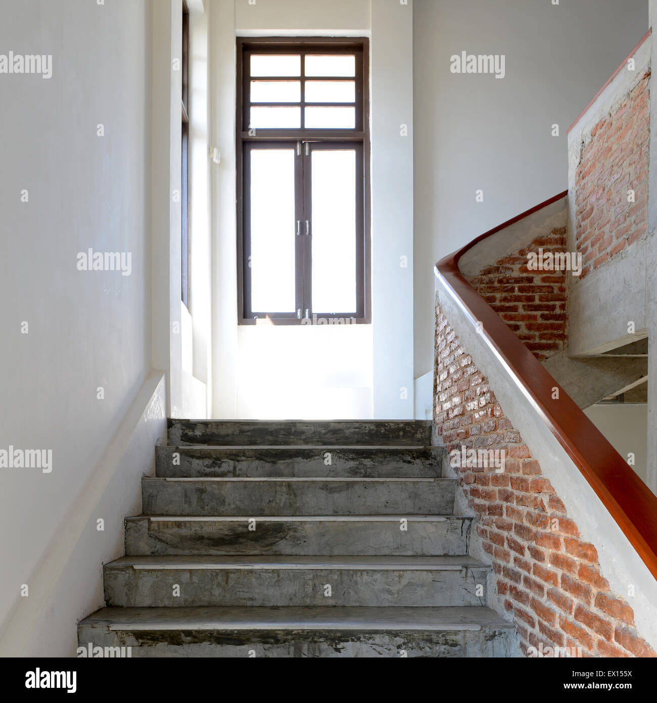Sunlight from window and brick stair from building vintage style Stock ...