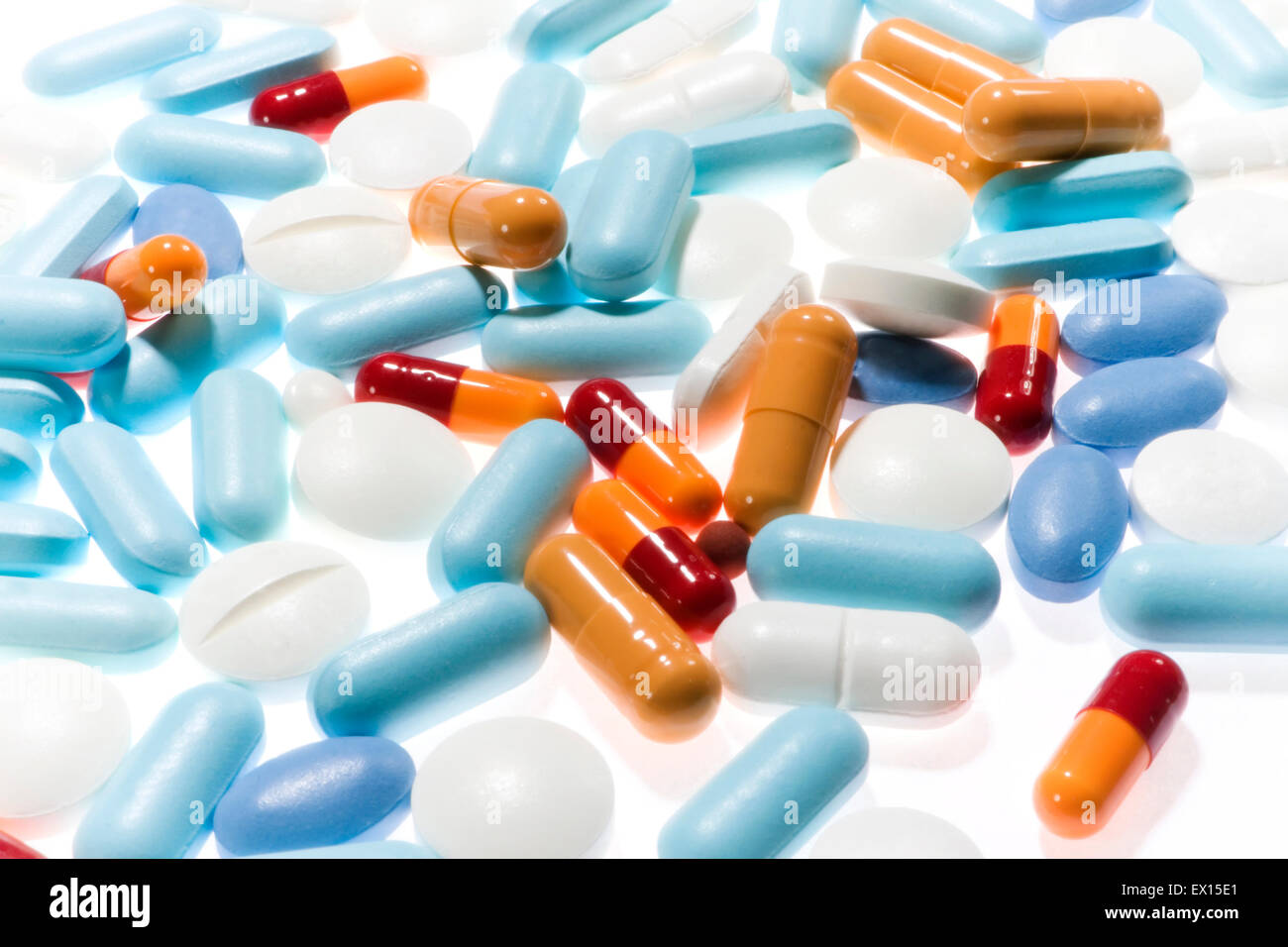Stock image of backlit prescription drugs, pills, capsules and tablets ...