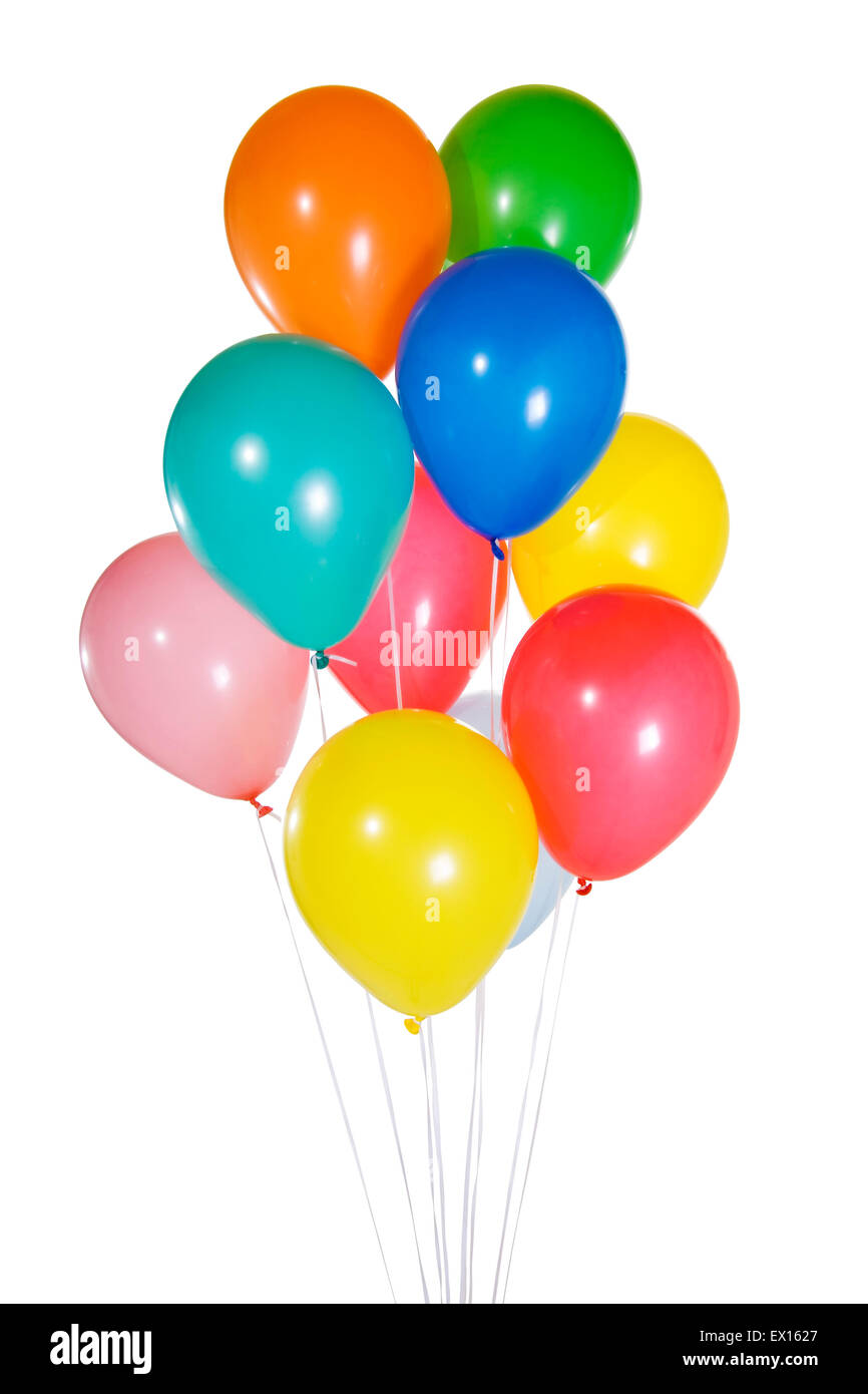 Stock image of colorfun balloons floating. Isolated on white Stock ...