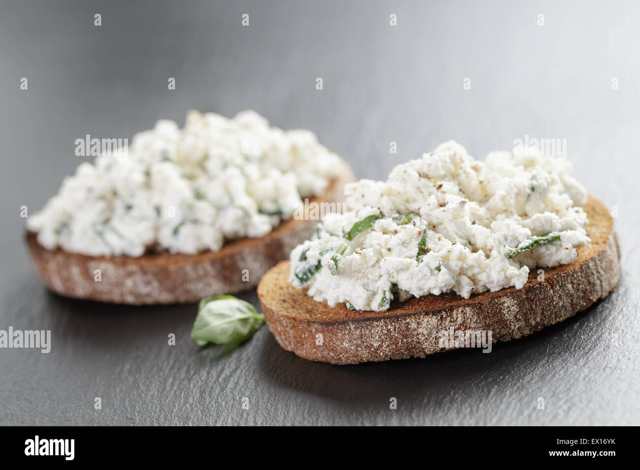 Rye sandwiches bruschetta ricotta hi-res stock photography and images ...