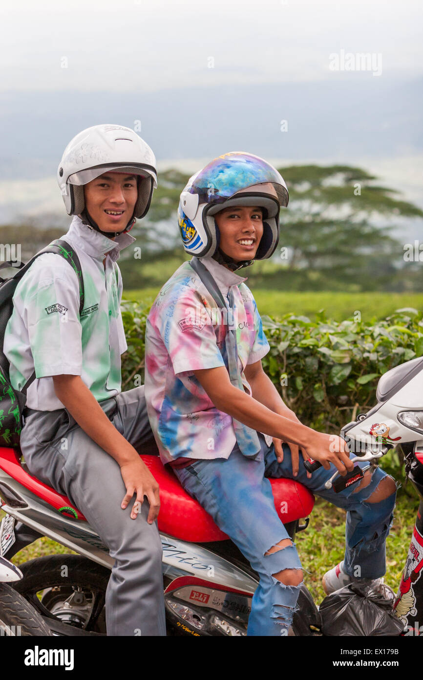 Portrait of high school students as they are celebrating school ...