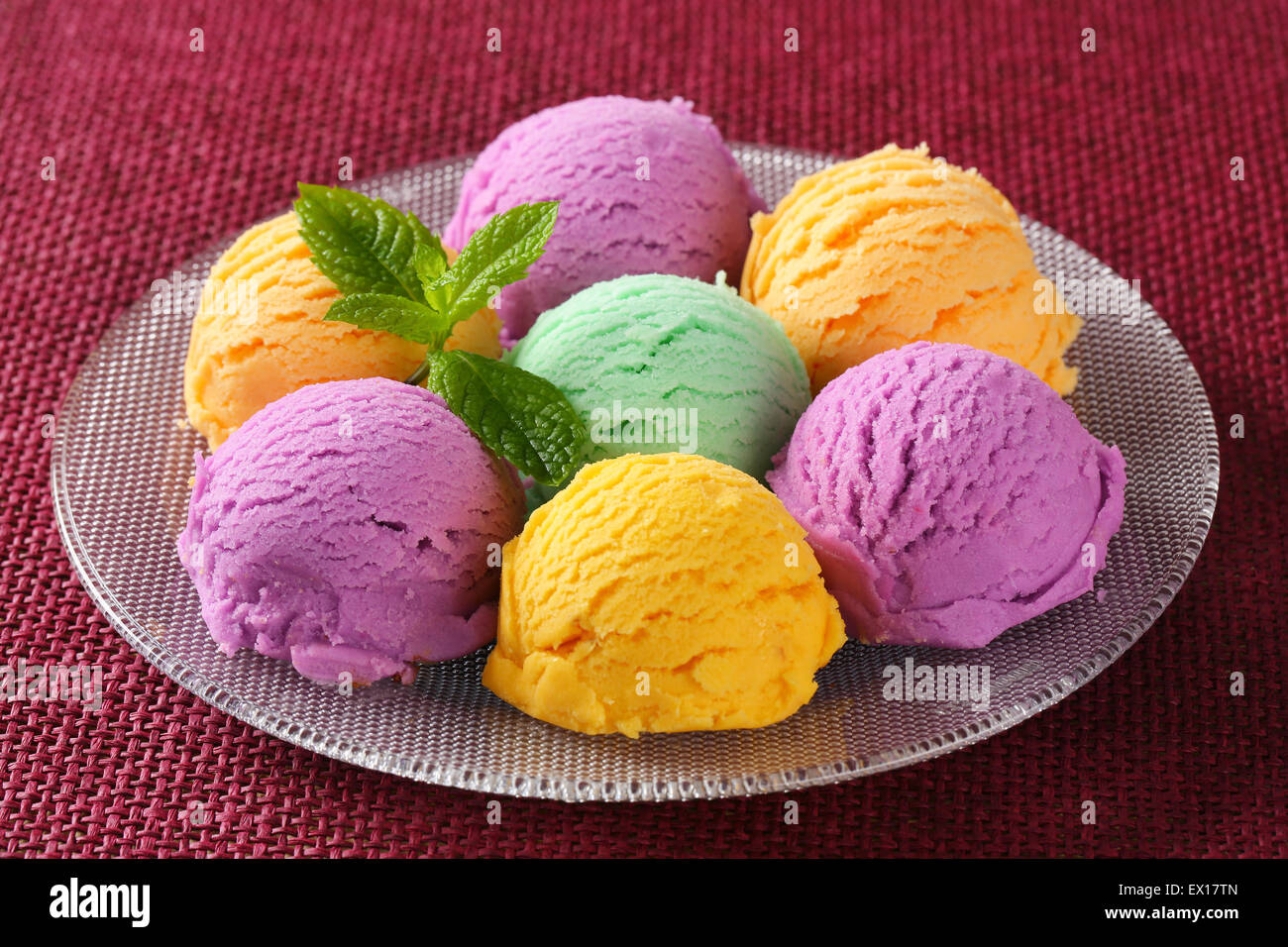 Scoops of ice cream - assorted flavors Stock Photo - Alamy