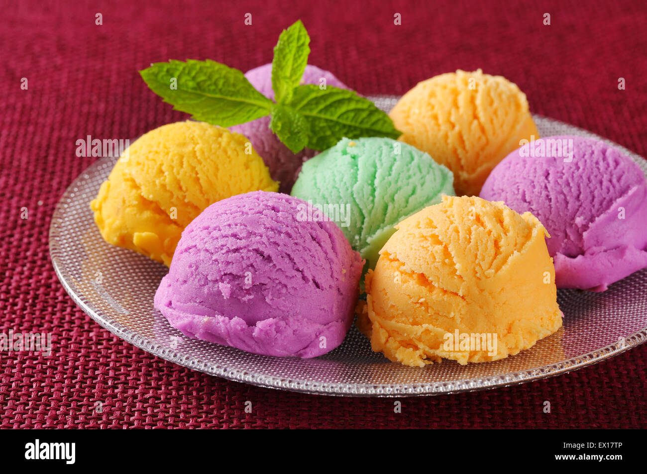 Scoops of ice cream - assorted flavors Stock Photo - Alamy