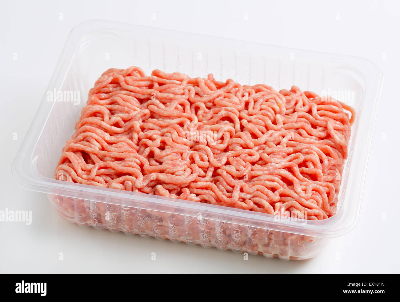 Raw minced meat in package Stock Photo - Alamy