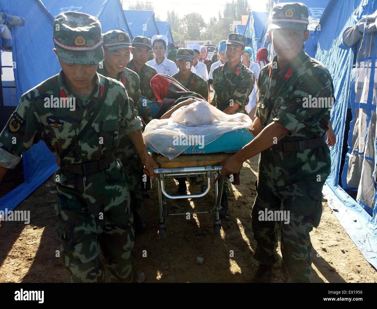Pishan, China's Xinjiang Uygur Autonomous Region. 4th July, 2015. Armed ...