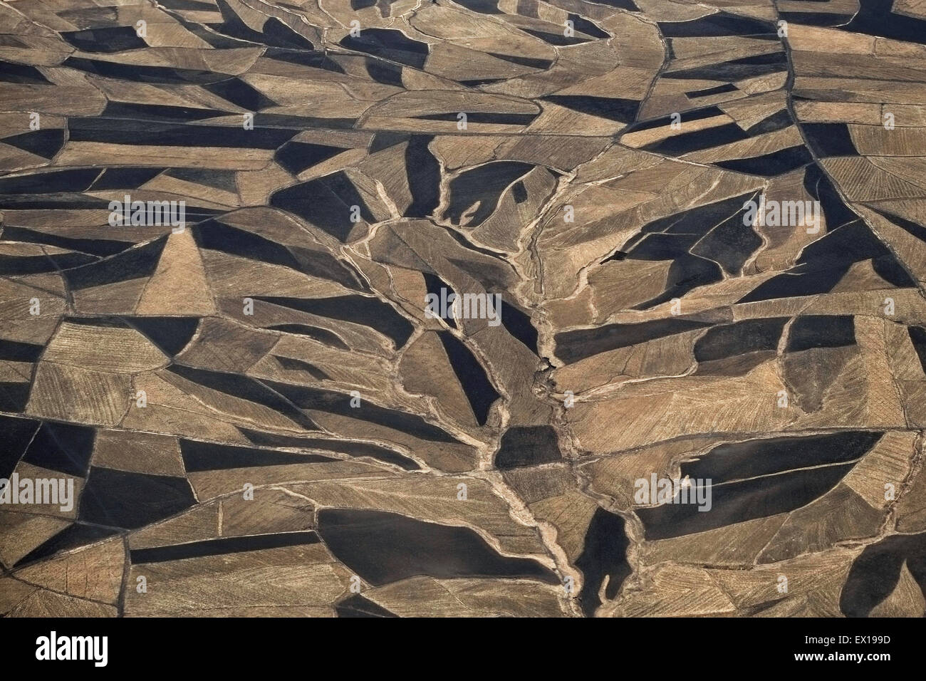 Aerial view of a rural area near Addis Ababa in Ethiopia East Africa ...