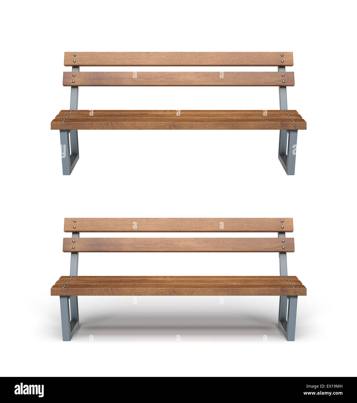 Bench on white background with shadow and isolated Stock Photo - Alamy